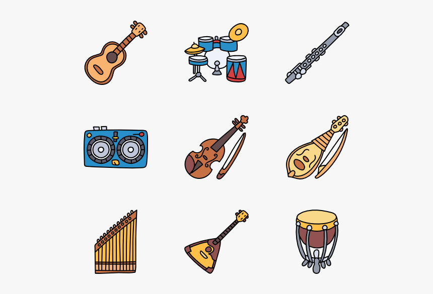 Essential Set - Cartoon Instruments Png, Transparent Png , Transparent ...