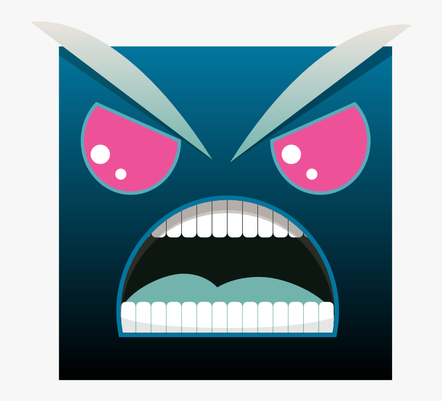 Angry Square Face Svg Clip Arts - Angry Square, HD Png Download ...