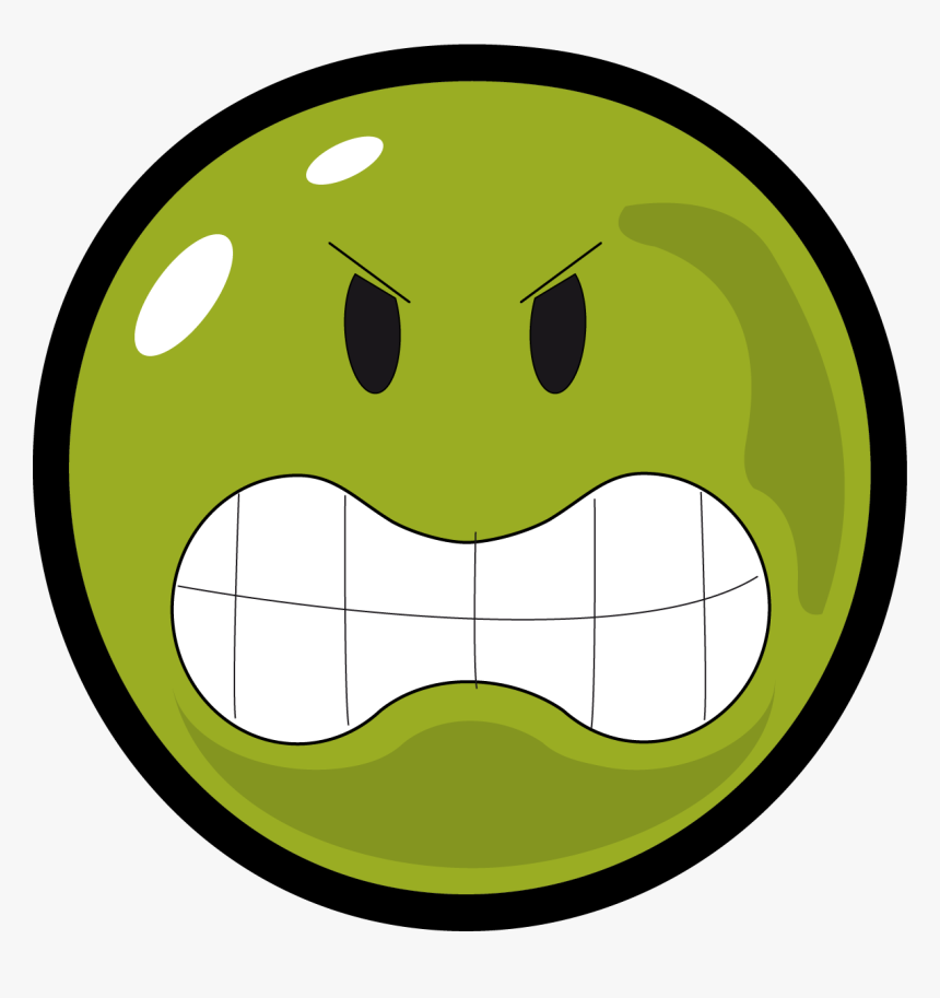 Transparent Smiley Clipart - Angry Face Green Png, Png Download ...