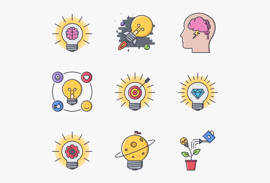 Essential Set - Idea Icon Png Colored, Transparent Png , Transparent ...