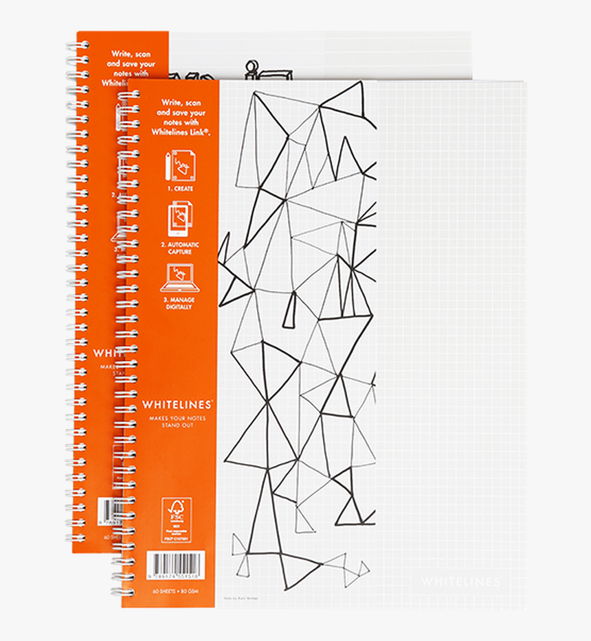 Whitelines Notebook A4 - Whitelines A4 Squared Notebook, HD Png ...