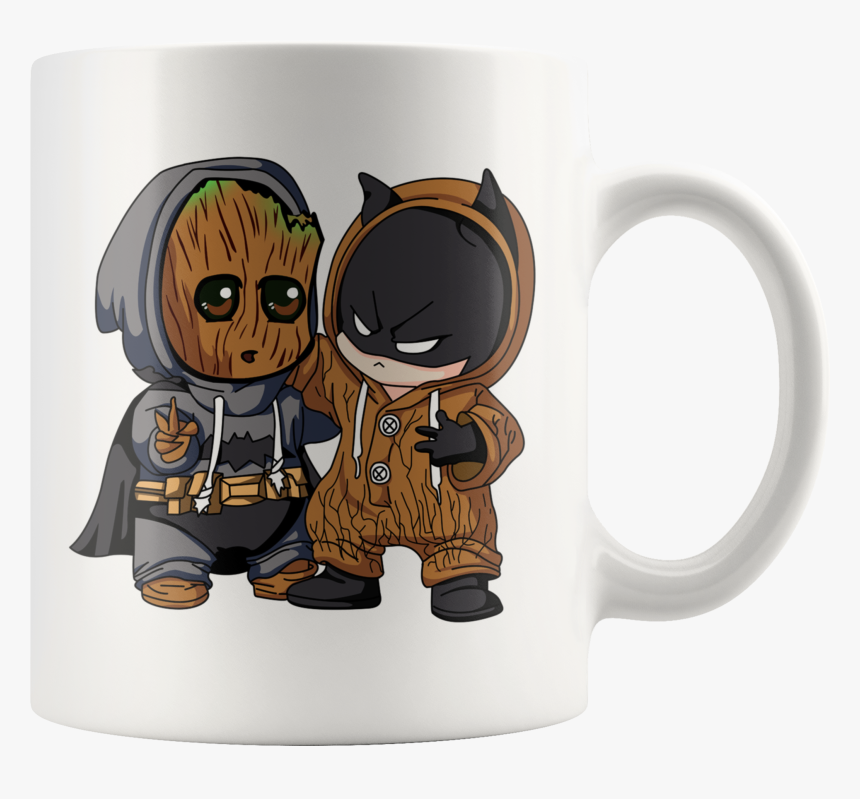 Baby Groot And Batman Mug - Mug Baby Groot, HD Png Download ...
