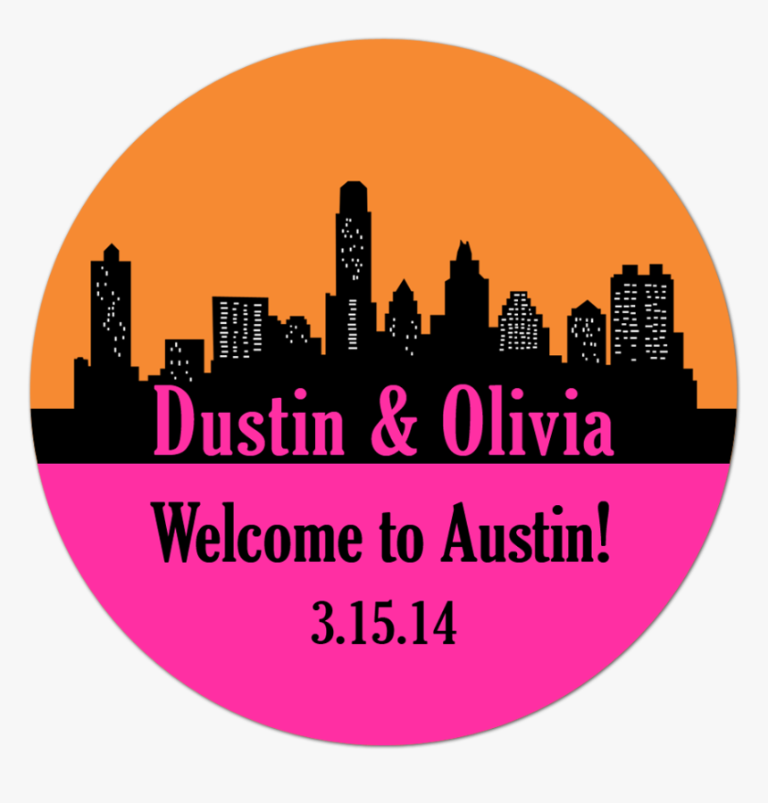 Austin Texas Skyline Personalized Sticker, HD Png Download ...