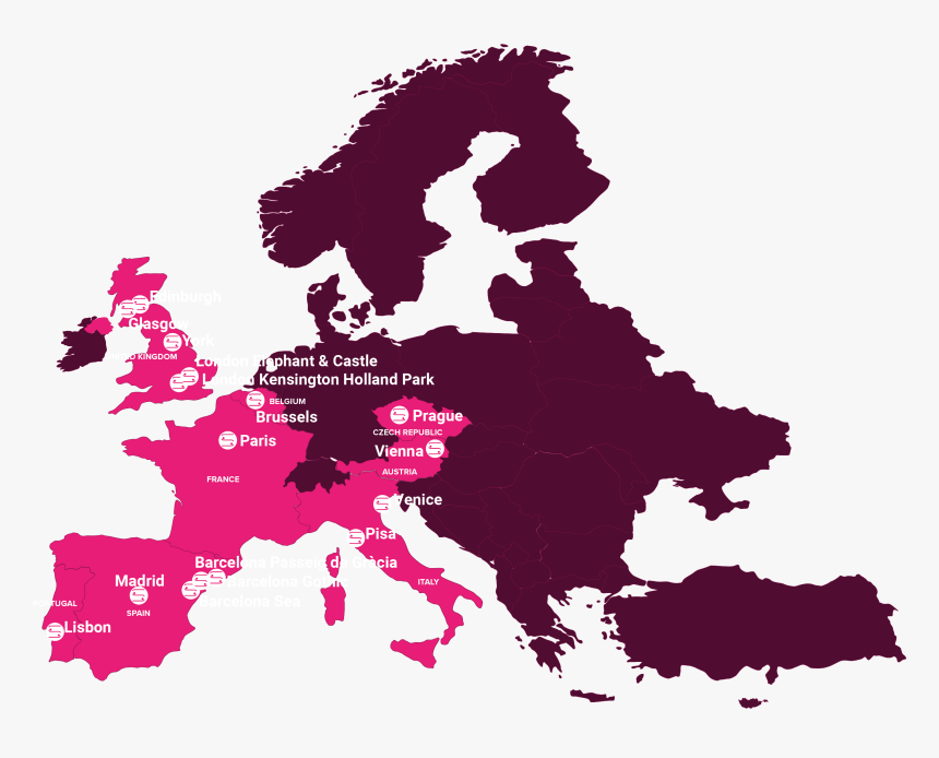 Red Map Of Europe, HD Png Download , Transparent Png Image - PNGitem