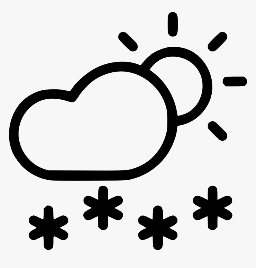 Cloud Sun Daytime Snow Snowfall Weather - Cloud Sun Snow Icon, HD Png ...