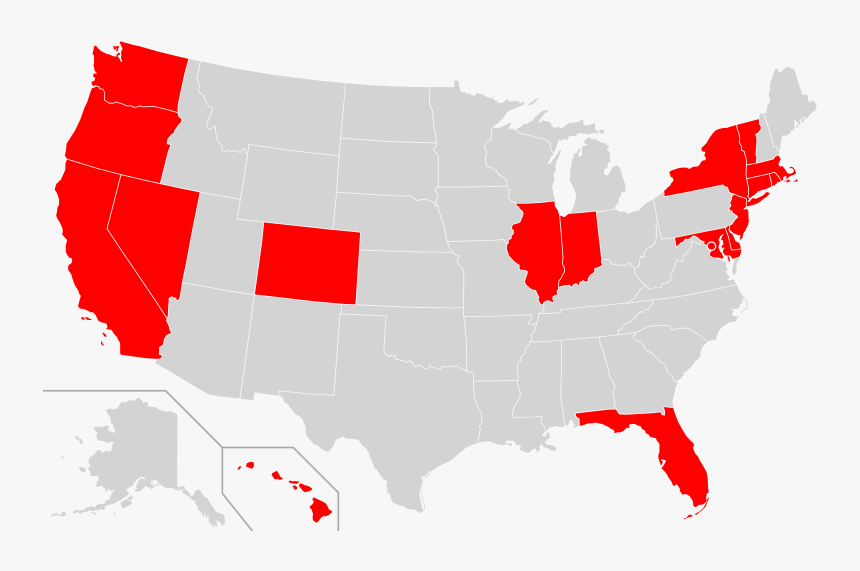 States With Red Flag Laws, HD Png Download , Transparent Png Image ...