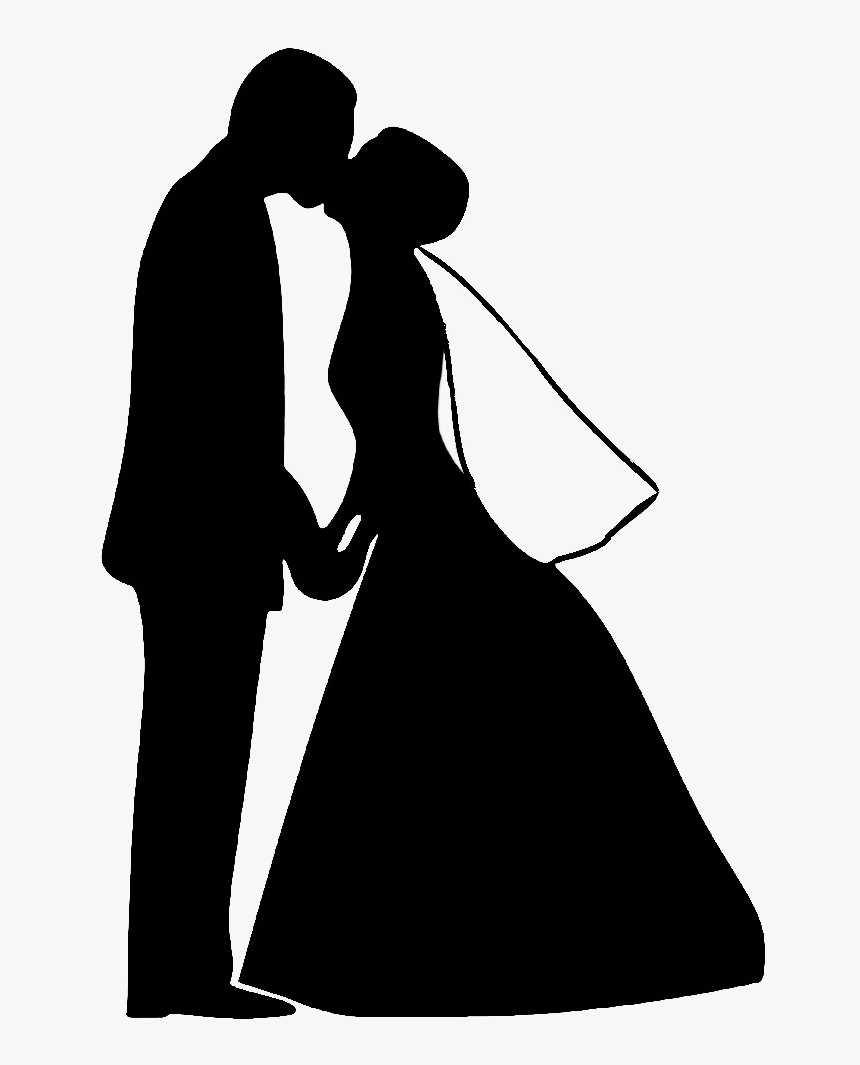 Transparent Couple Clipart Black And White - Bride And Groom Silhouette ...