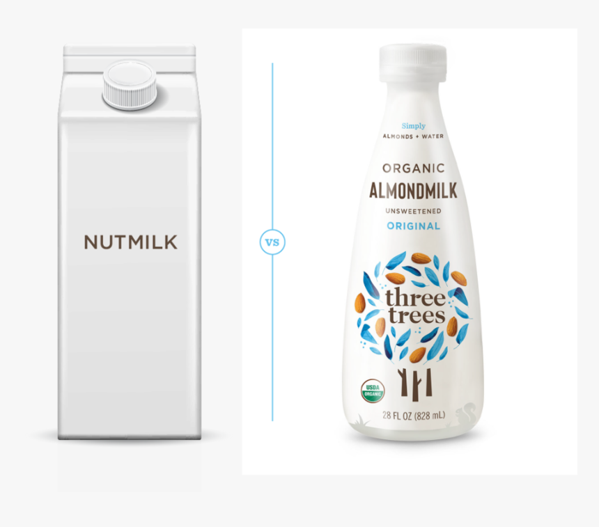 Almondmilk Organic Vegan Foods - Three Trees Almond Milk, HD Png ...