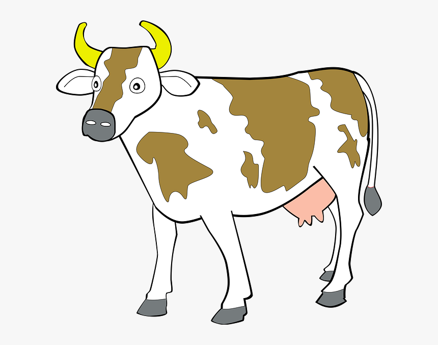 Farm Animal Art - Clip Art Of Cow, HD Png Download , Transparent Png ...