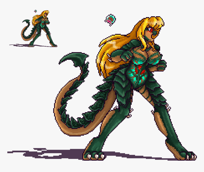 Metroid Queen Samus Sprite - Samus Transformation Metroid, HD Png ...