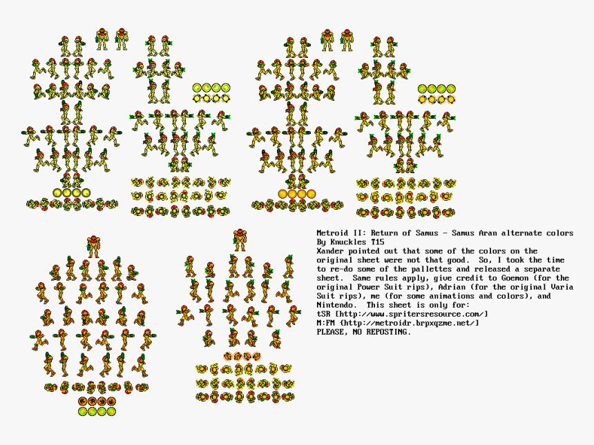 Samus Sprite Sheet