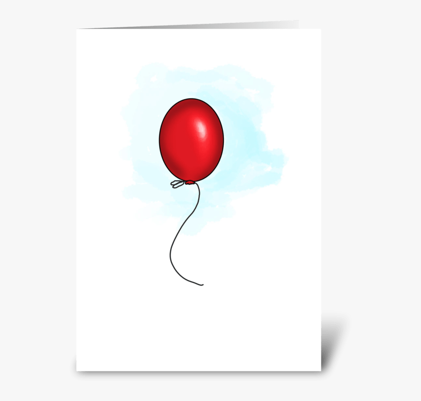 One Red Balloon Greeting Card - Balloon, HD Png Download , Transparent ...