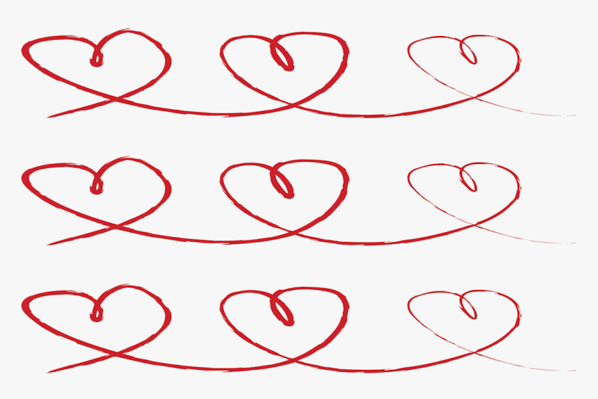 Hand Drawn Heart Chain - Red Heart Chain Transparent, HD Png Download ...