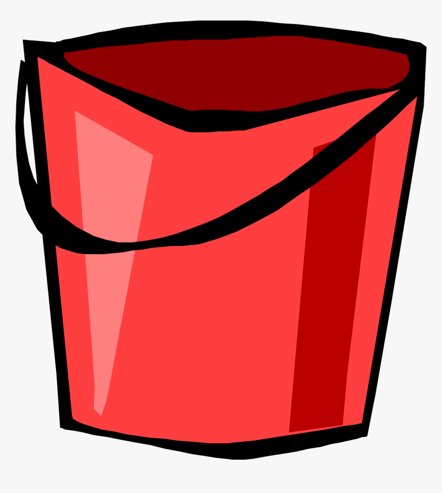 Bucket Red Tool Free Picture - Red Bucket Clipart, HD Png Download ...