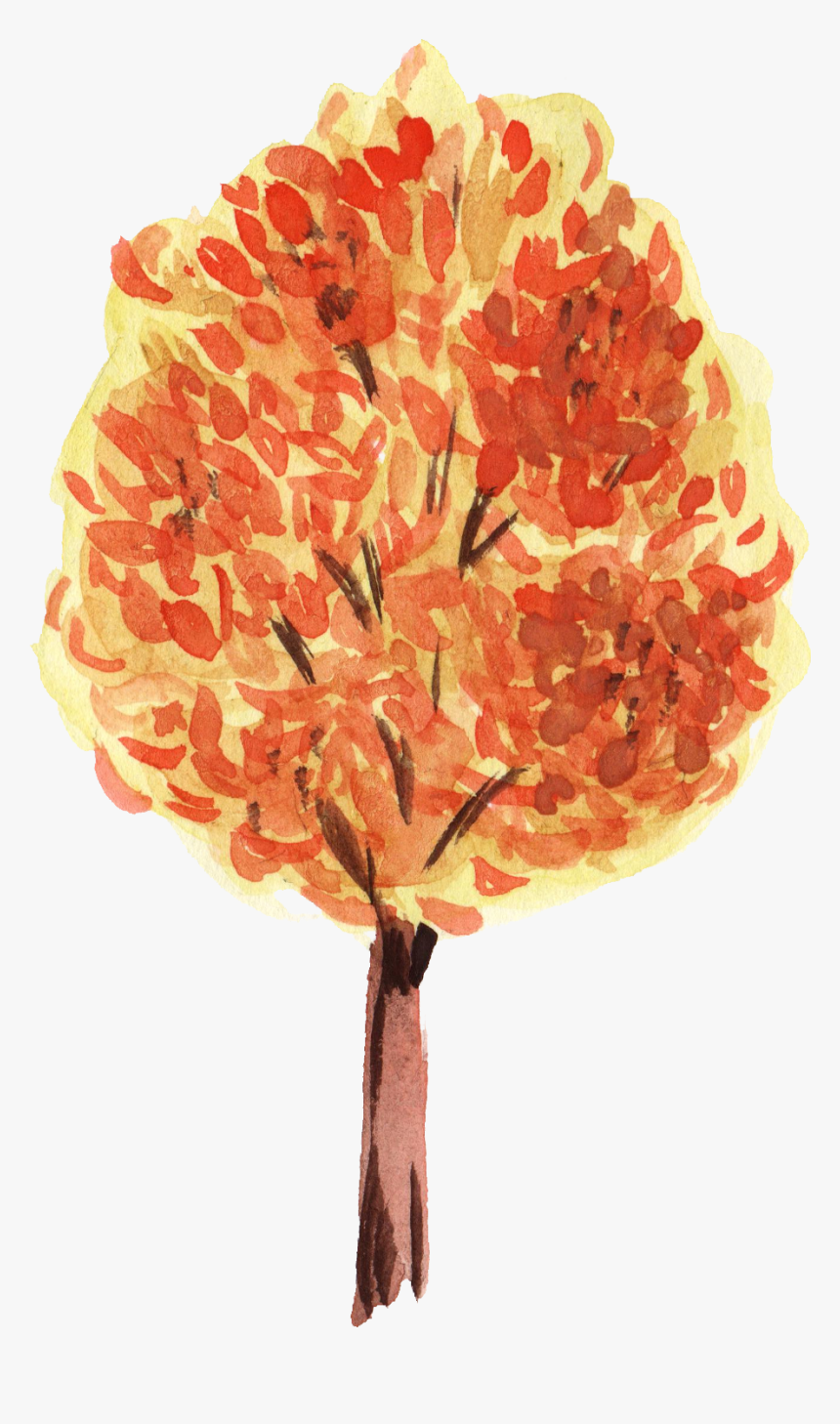 Transparent Fall Tree Png - Watercolor Autumn Tree Png, Png Download ...