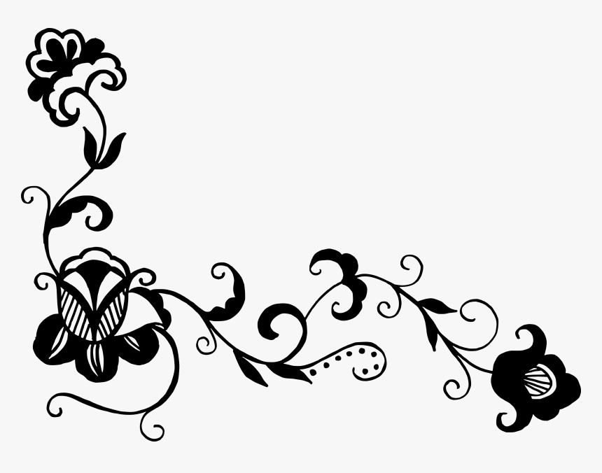 Corner Transparent Black Rose - Illustration, HD Png Download ...