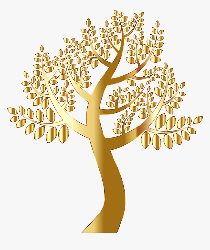 Simple Gold Tree Without Background Clip Arts - Gold Tree With ...