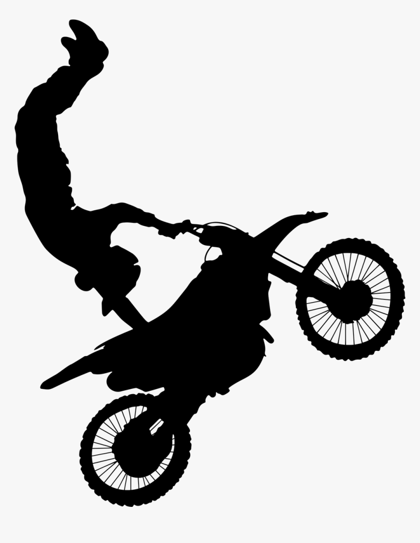 Motorcycle Motocross Dirt Track Racing Clip Art - Motocross Black And ...