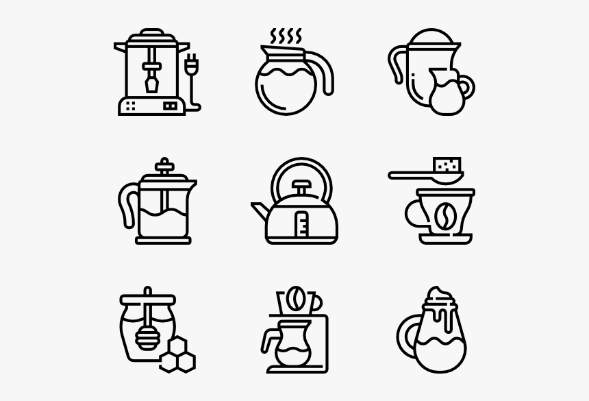 Coffee - Hand Drawn Social Media Icons Png, Transparent Png ...