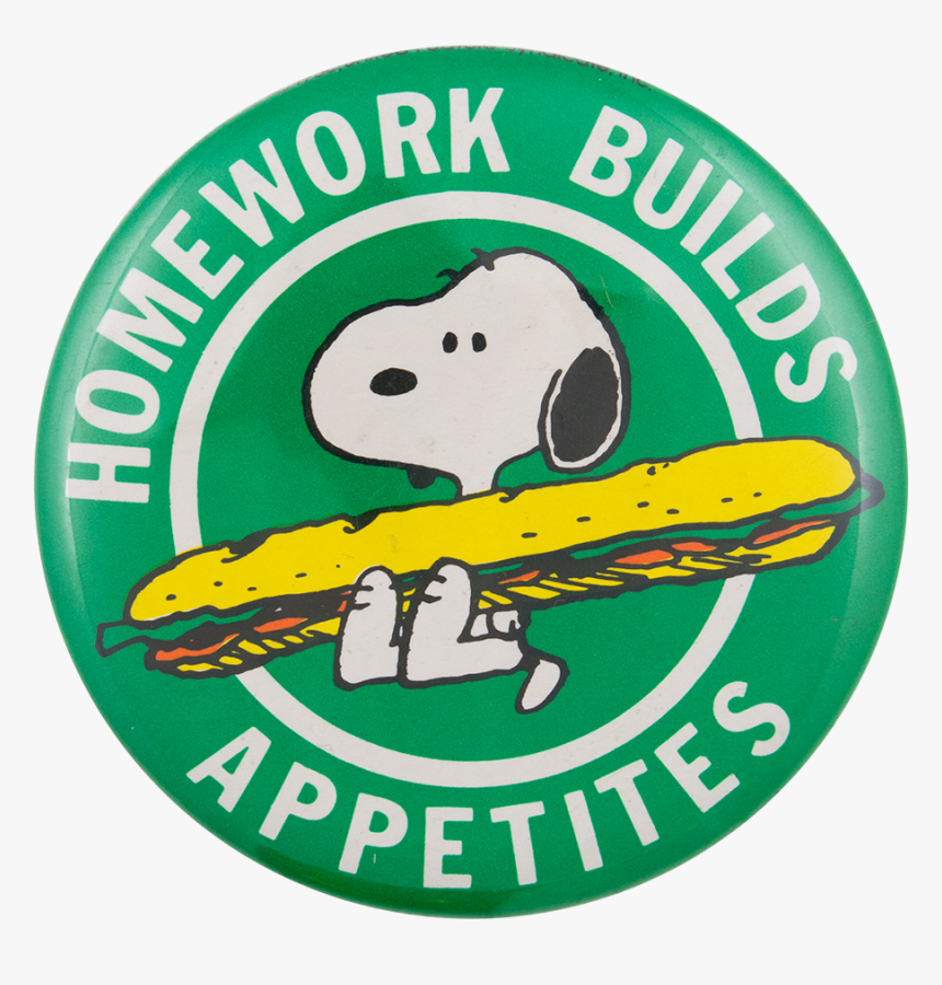 Snoopy Homework Builds Appetites Entertainment Button - Airplane, HD ...
