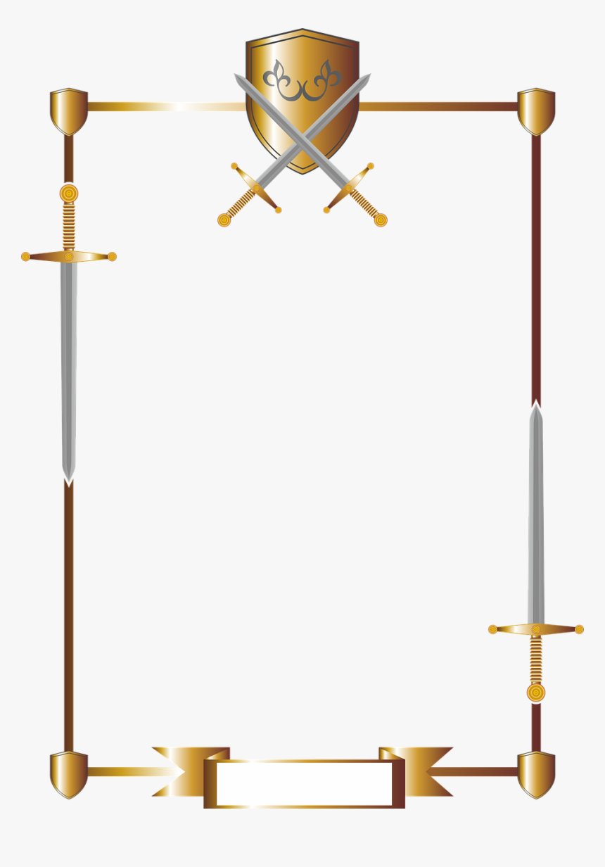 Frame Stationery Shield Free Picture - Sword Frame, HD Png Download ...
