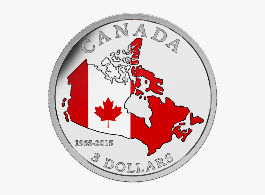 2015 $3 Fine Silver Coin - Canadian Flag On Canada, HD Png Download ...