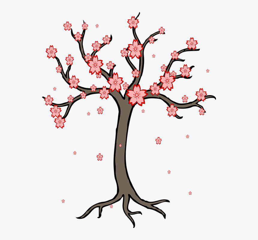 Cherry Blossom, Cherry Tree, Tree Blossom, Tree - Bare Tree Clip Art ...