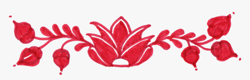 Red Page Divider - Flower Divider Divider Png Transparent, Png Download ...