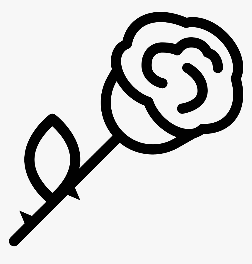 Outline Vector Rose - Rose Flat Illustration Png, Transparent Png ...