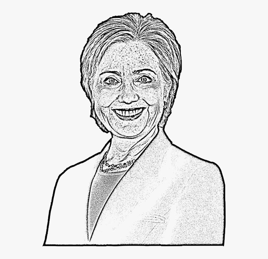 Emotion,art,headgear - Hillary Clinton Coloring Page, HD Png Download ...