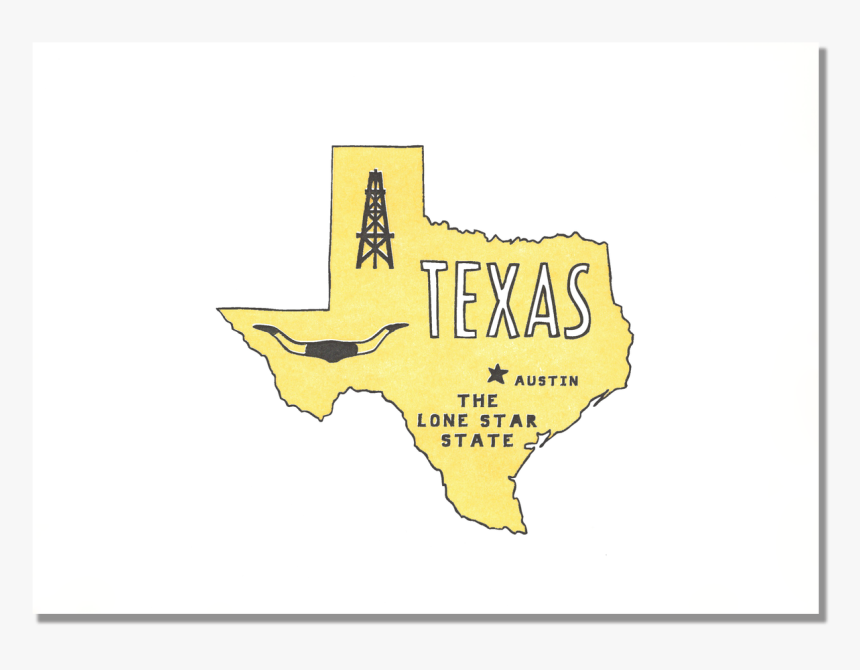 Texas State Print - Map, HD Png Download , Transparent Png Image - PNGitem