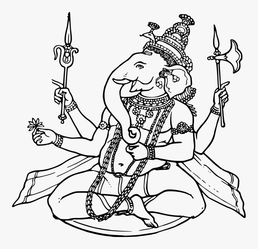 Line Art,art,organ - Ganesha Cad Blocks, HD Png Download , Transparent ...
