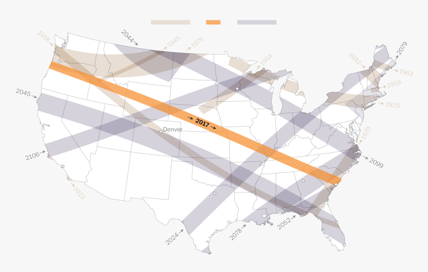 Us Solar Eclipse Paths, HD Png Download , Transparent Png Image - PNGitem