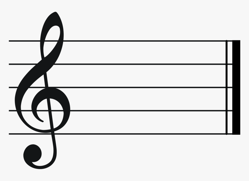 Treble Clef Staff - C Major Key Signature, HD Png Download ...