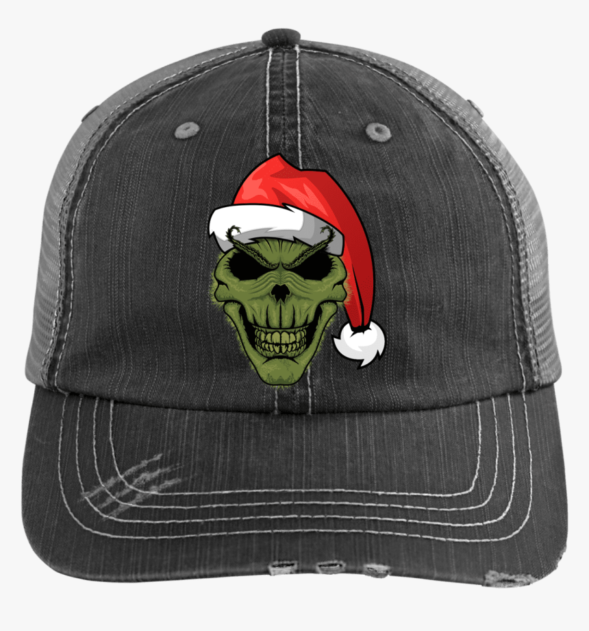 Grinch Distressed Trucker Cap Class - Trucker Hat, HD Png Download ...