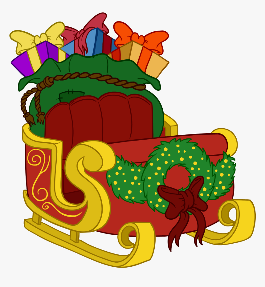 Transparent Santa Sleigh Silhouette Png - Santa Sleigh Front View, Png ...