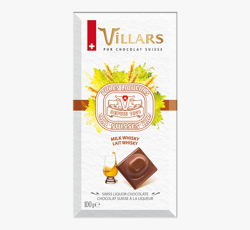 Villars Swiss Milk Chocolate Bar Filled With Whiskey - Toffee, HD Png ...