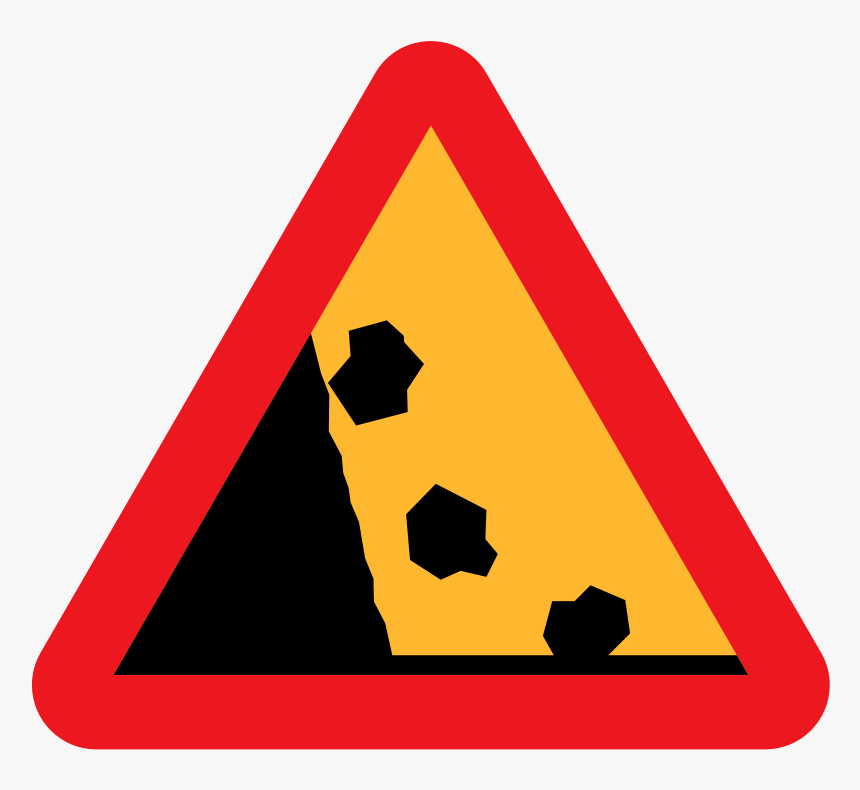 Free Vector Falling Rocks Road Sign Clip Art - Falling Rocks Road Signs ...