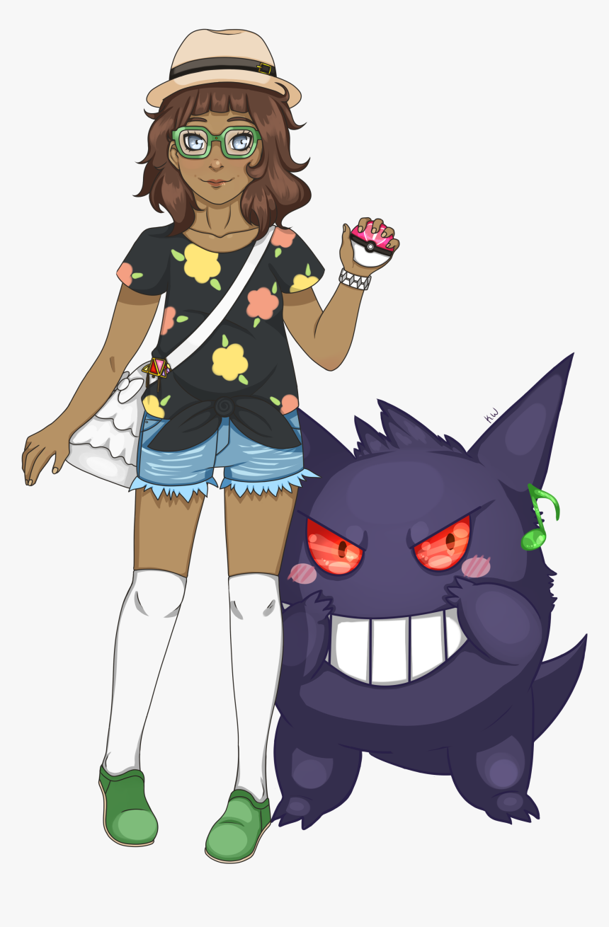 Moon And Gengar - Cartoon, HD Png Download , Transparent Png Image ...