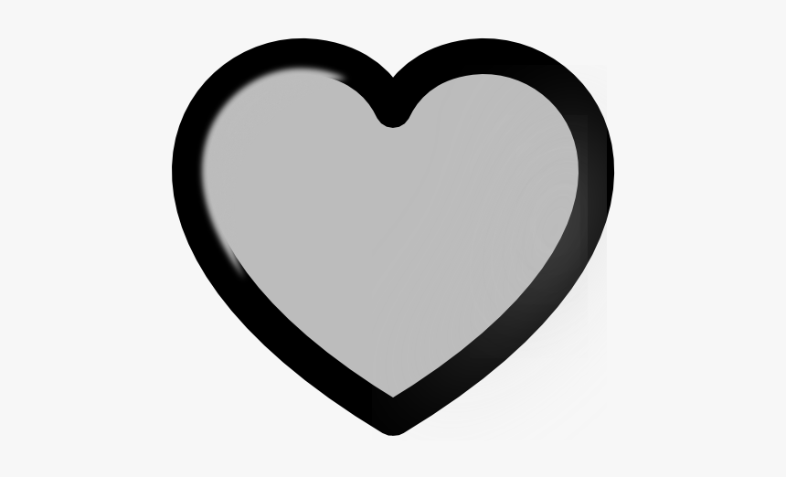 Grey Heart Svg Clip Arts - Heart Gray Outline Png, Transparent Png ...