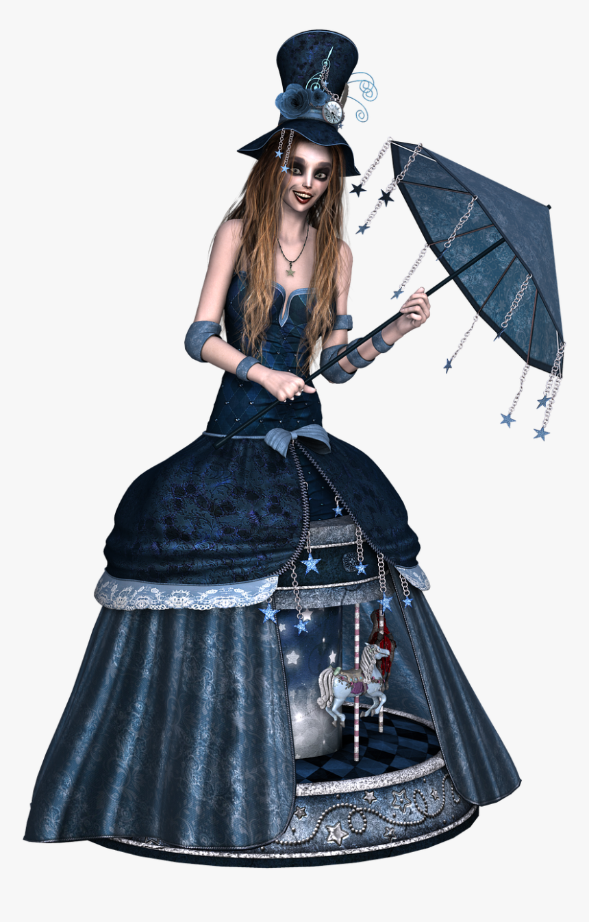 Girl Dress Steampunk Free Picture - Gothic Carousel, HD Png Download ...
