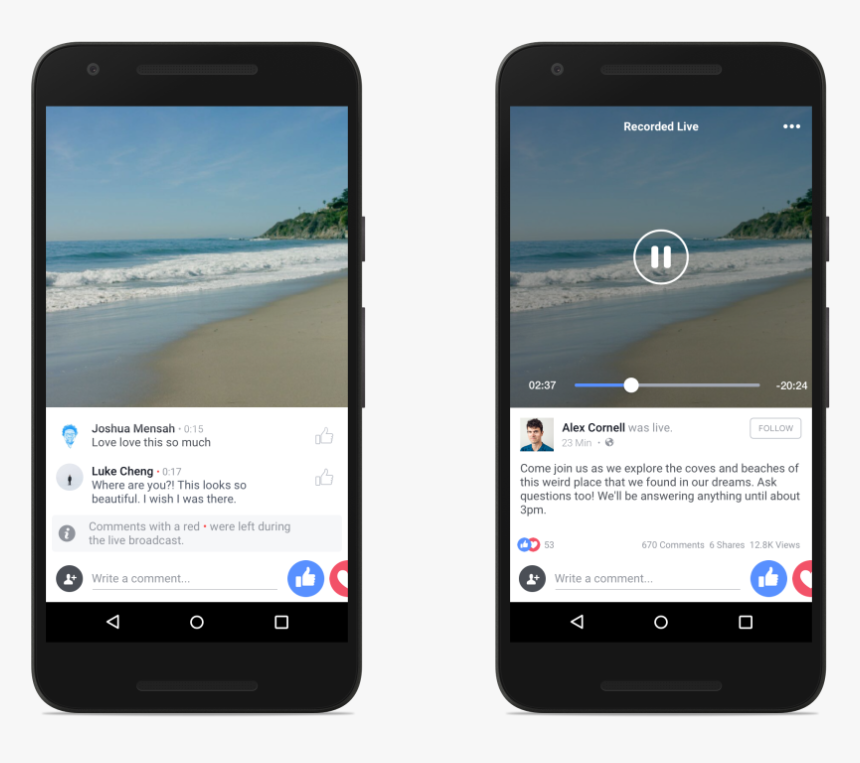 Live Vod Comments Android - Facebook Video Mobile Comments, HD Png ...