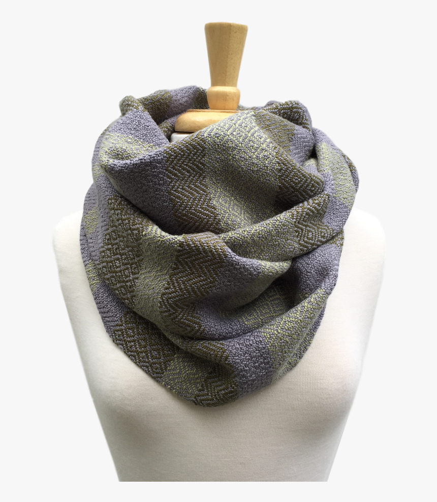Spring Green, Moss Green And Grey Woven Infinity Scarf - Scarf, HD Png ...