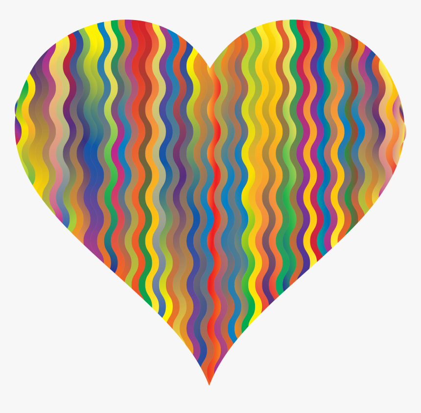Colorful Wavy Heart 4 Clip Arts - Illustration, HD Png Download ...