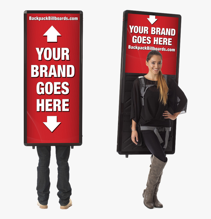 Walking Billboard Wearable Sign - Backpack Billboards, HD Png Download ...