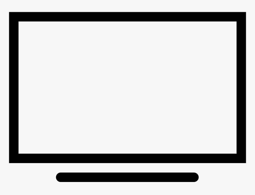 Tv Icon, Rectangular Thick Line, Sharp On All Four - Transparent Tv ...