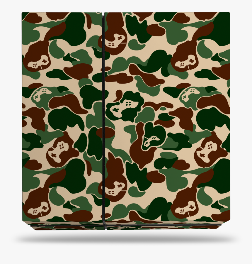 Sony Ps4 Khaki Game Camo Decal Skin Kit - Black And White Bape, HD Png ...