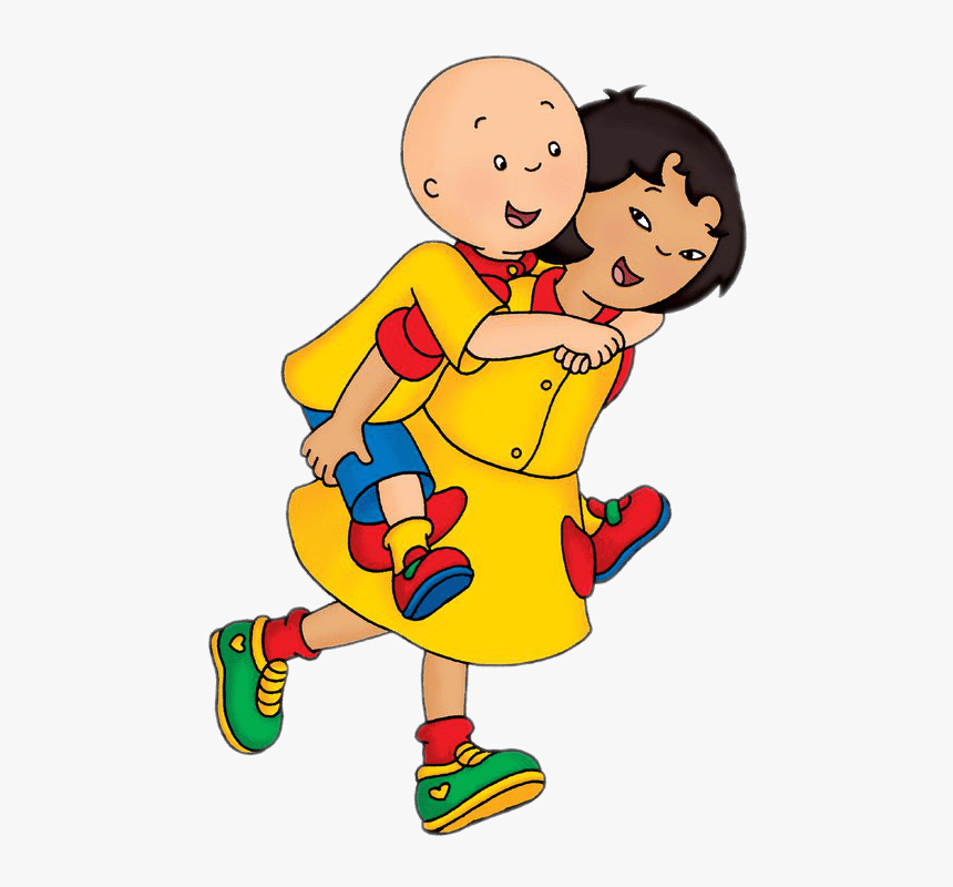 Caillou On Sarah S Back - Caillou And Sarah, HD Png Download , Transparent Png Image - PNGitem