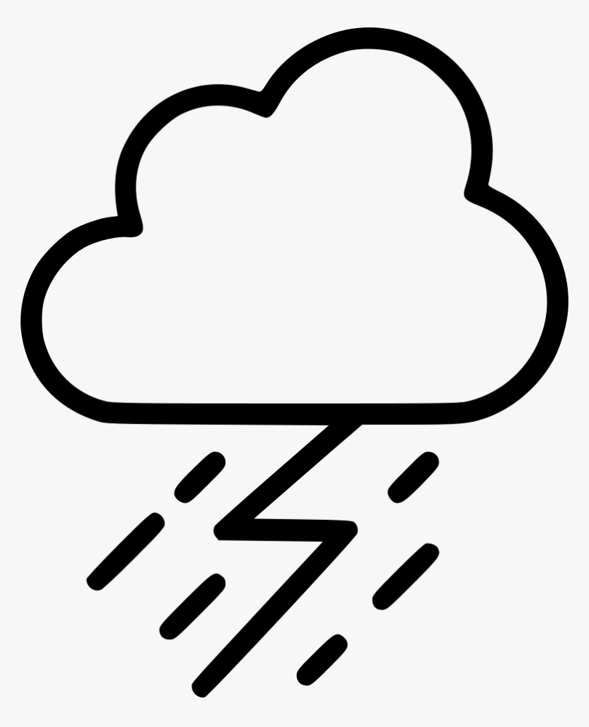 Cloud Lightening Storm - Line Art, HD Png Download , Transparent Png ...
