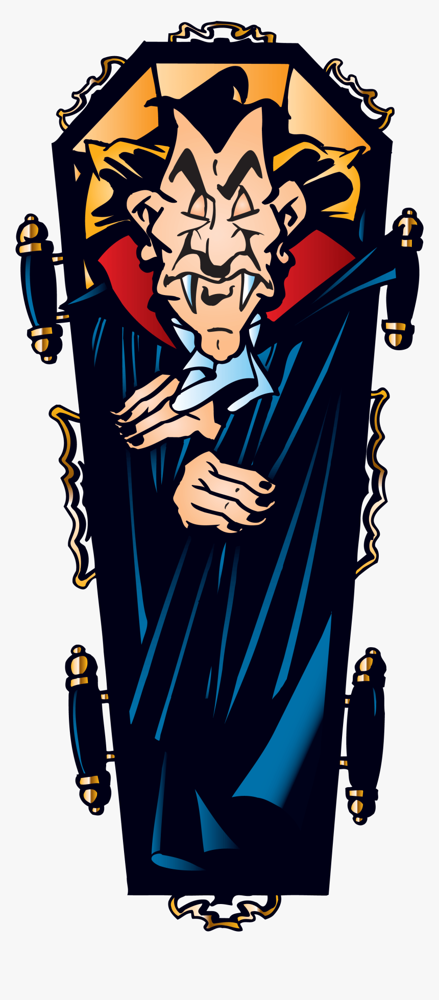 Vampire Clipart - Halloween Dracula In Coffin, HD Png Download ...